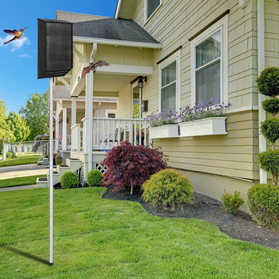 15 FT Telescoping Purple Martin Bird House Bat House Pole with Ground ...