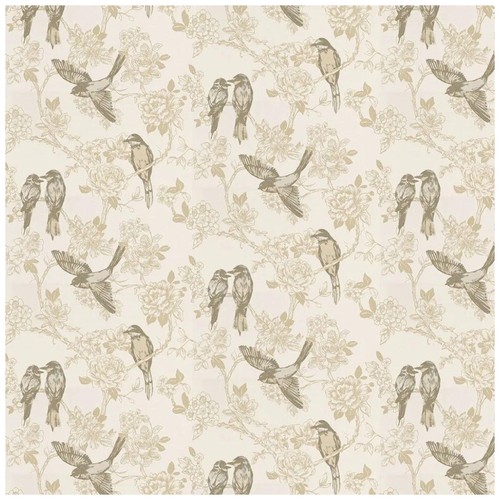 Songbird Chartreuse Birds Branches Beige Feature Wall Paste The ...