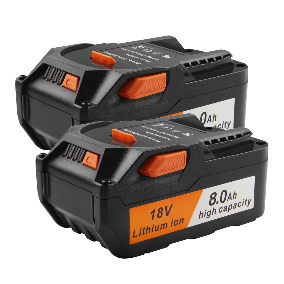 2X 8000mAh For Ridgid Lithium Battery R840087 R840085 Rigid 18 Volt ...