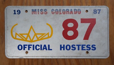 1987 Colorado MISS COLORADO License Plate - OFFICIAL HOSTESS | eBay
