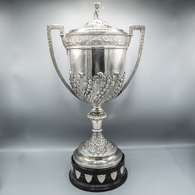 LARGE Mappin & Webb Sterling Silver Trophy 1885 NRA/Golf w/ Silverplate ...
