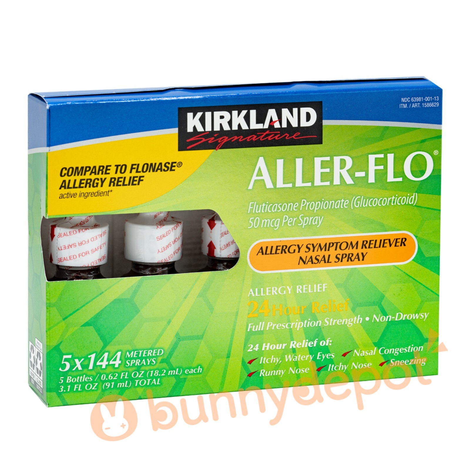 Kirkland Signature Aller-Flo 50mcg. Allergy Spray, 5 Bottles ...