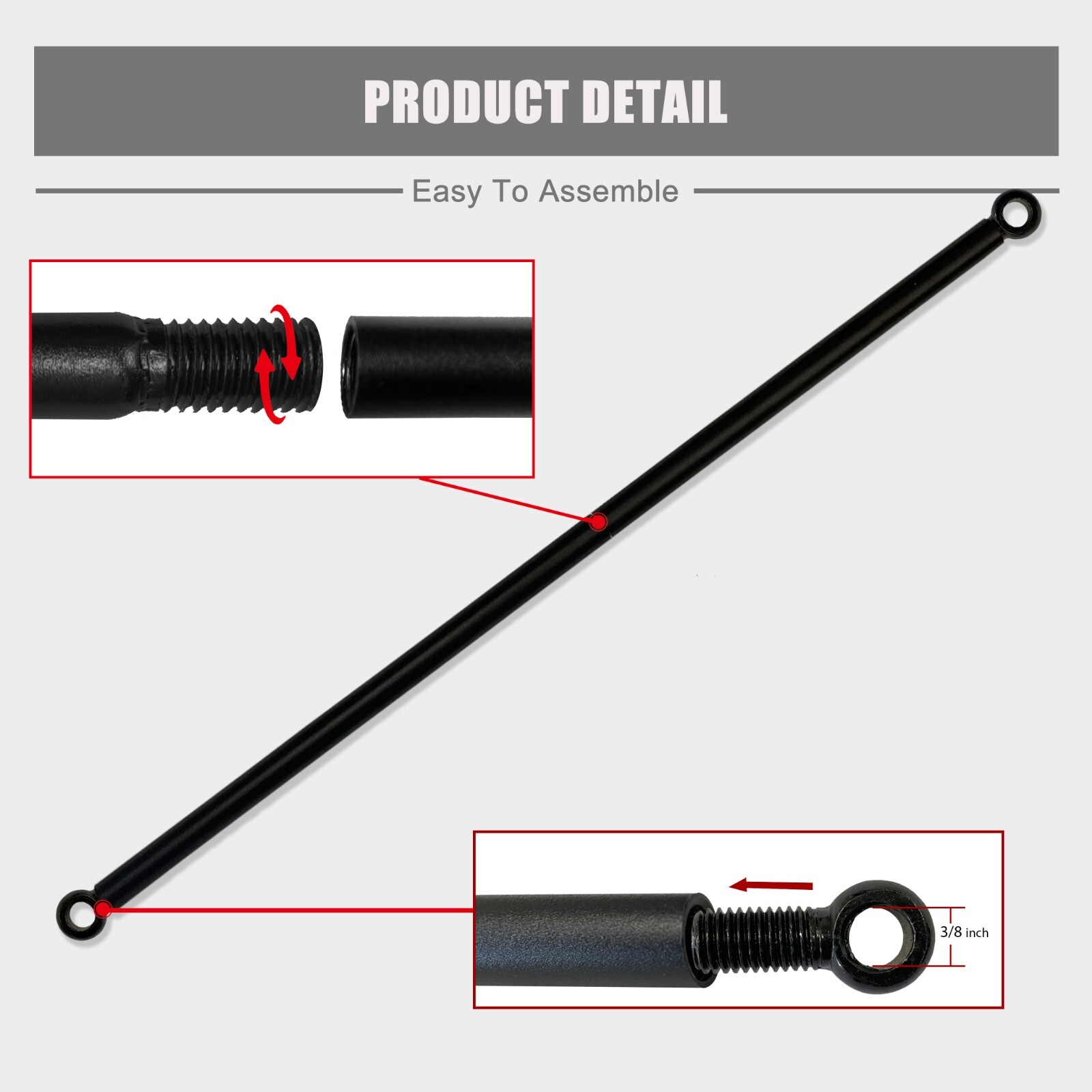Heavy Duty Weighted Metal Rods with Eye Loops for Pergola Canopy Shade ...