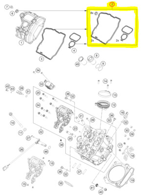 KTM VALVE COVER GASKET - 2024 KTM 1390 SUPER DUKE R EVO - A62436099044 ...