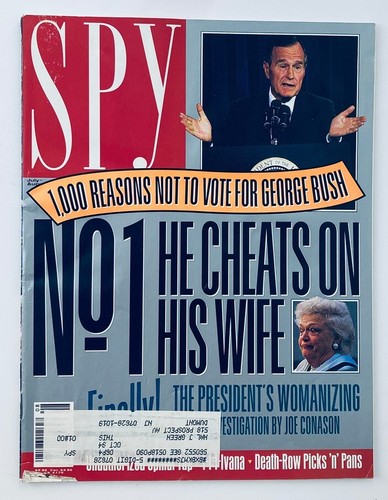 Spy Magazine July 1992 George Bush, Ivana Trump, Joe Conason and Sally ...