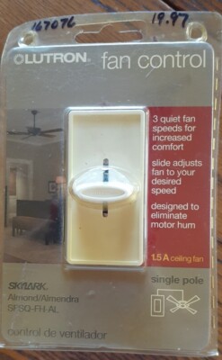 LUTRON FAN CONTROL 3 FAN SPEEDS SLIDE ADJUST DESIGNED TO ELIMINATE ...