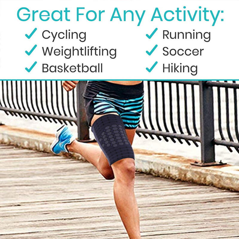 Thigh Wrap Support Hamstring Compression Leg Brace Sleeve Adjustable ...