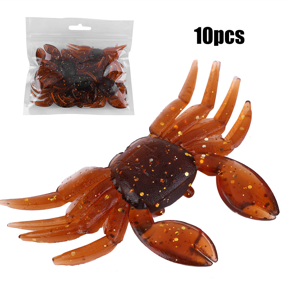 10pcs Artificial Plastic Soft Crab Lure 3D Simulation Freshwater ...