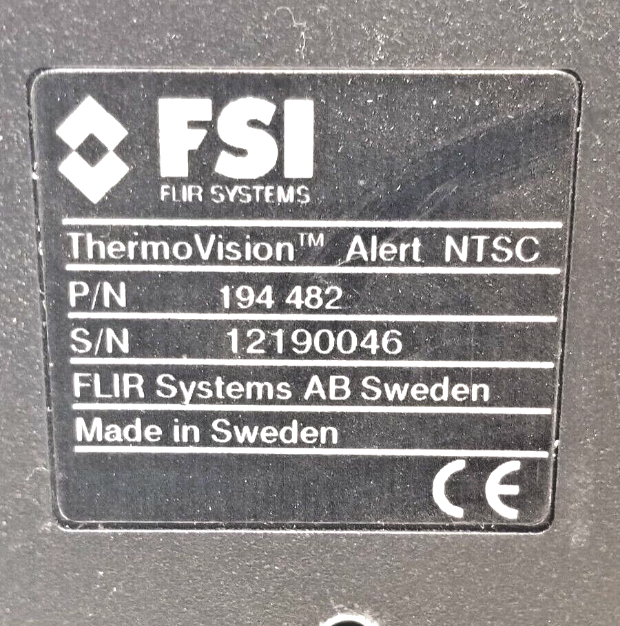 FSI FLIR ThermoVision Alert NTSC Model 194 482 Thermal Camera | eBay