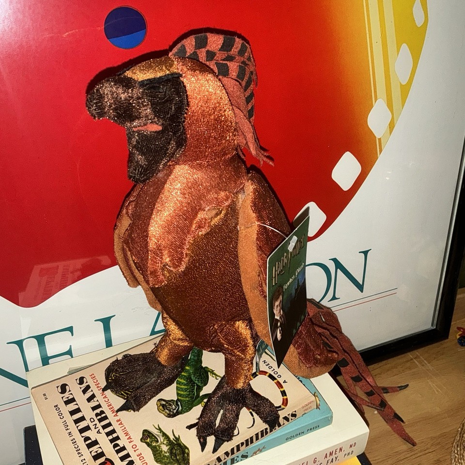 Harry Potter Fawkes Phoenix Plush Shiny long tail feathers with tags 10 ...