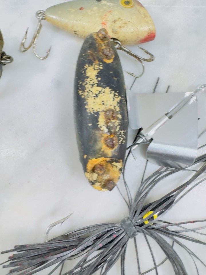 Vintage Fishing Lure Lot Rapala Rebel Heddon Al Foss AC Shiner Mixed ...