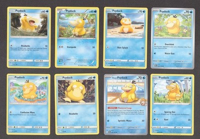 PSYDUCK Pokemon Card Collection Set of 8 NM English Cards Cute Misty's ...