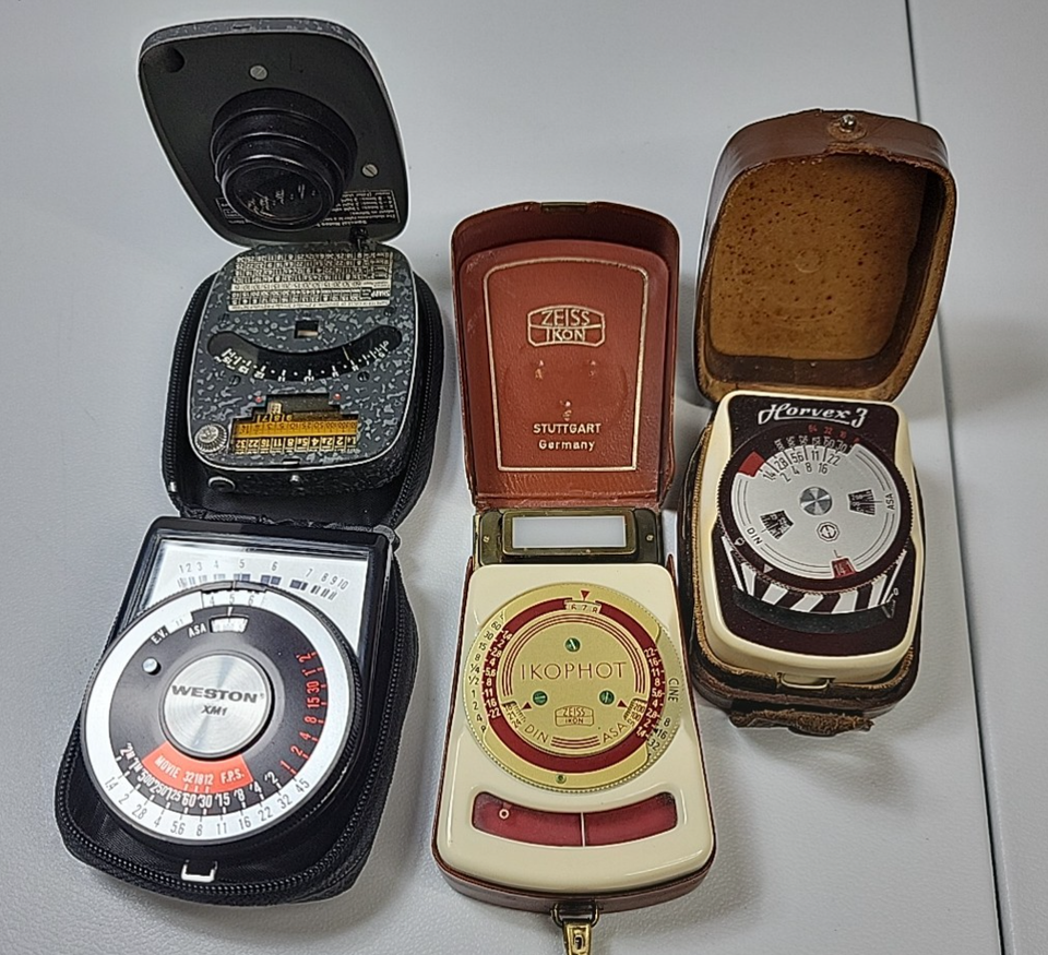VTG Lot Light Meters Zeiss Ikon, Weston, Horvex 3 & ElectroBewi Germany ...