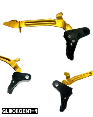 For 1 NSA Flat Face Trigger Polymer Fits Glock Gen 1-4 Trigger Bar Gold ...