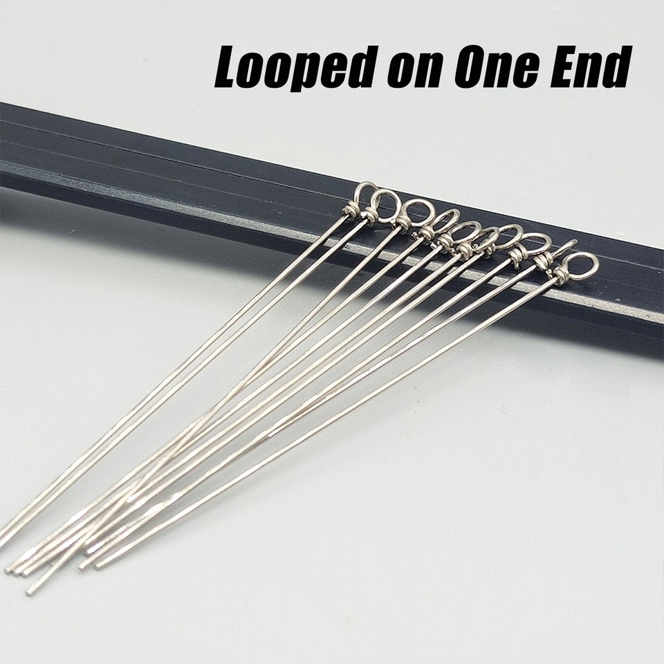 50/100pcs Fishing Looped Spinner Shaft Stainless Steel Wire Lure Making ...