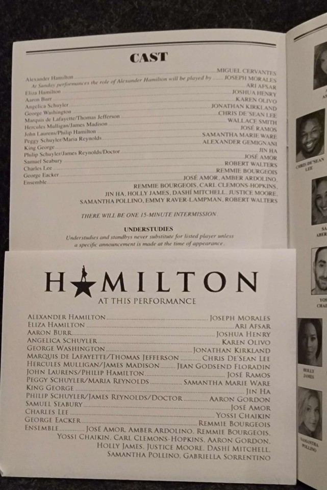 Hamilton Playbill Chicago - Cast Feat. Karen Olivo, Joshua Henry | eBay