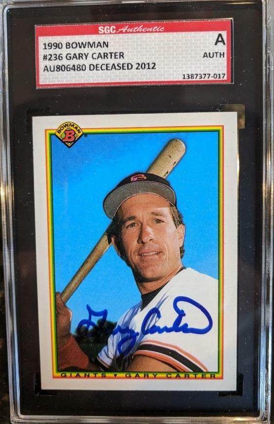 1990 BOWMAN #236 GARY CARTER SIGNED CARD GIANTS DEC HOF SGC | eBay