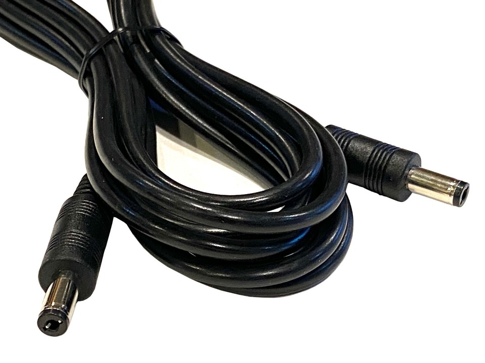 10ft 22AWG DC Power Cable Male to Male 120" 5.5mm X 2.1mm Barrel Plug ...