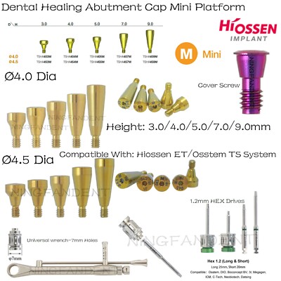 Dental Caps Healing Abutment Cap Mini Platform Implant Tools Fits Oss ...