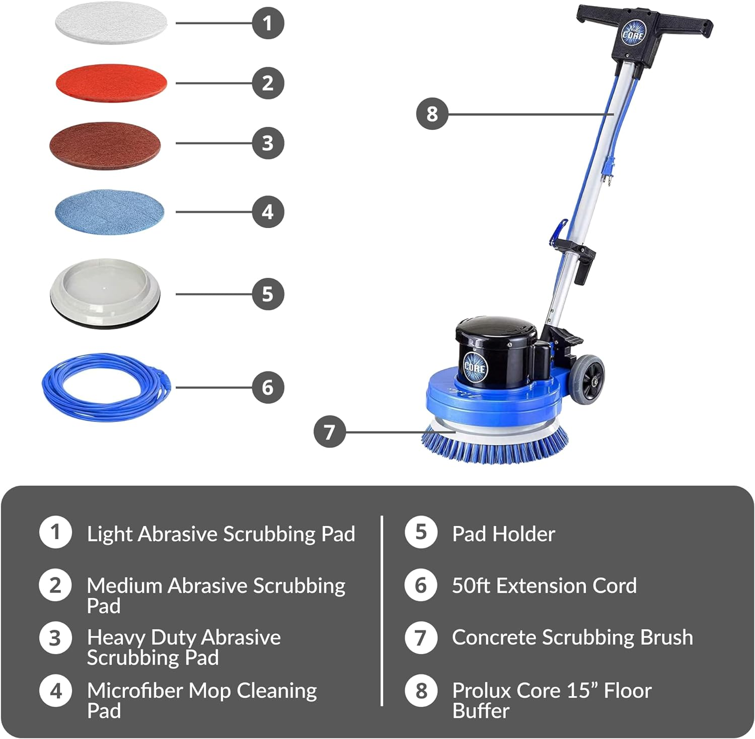 Prolux Core Heavy Duty Single Pad Commercial Polisher Floor Buffer ...