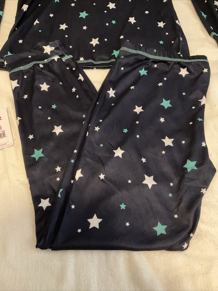 Justice Sleep Pajamas 2 Piece Set Size 16/18 Dark Blue With Stars | eBay
