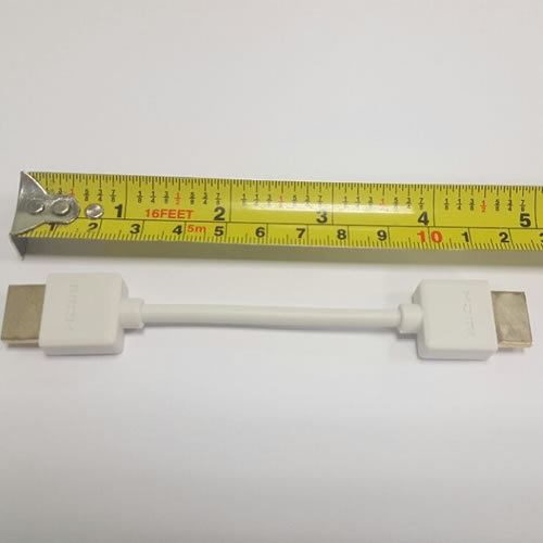 10cm SHORT HDMI CABLE MALE PLUG TO PLUG WHITE TV KODI LEAD GOLD PLATED ...