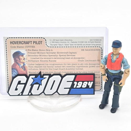Gi Joe 1984 Cutter 100% complete w Uncut File Card Excellent ARAH ...