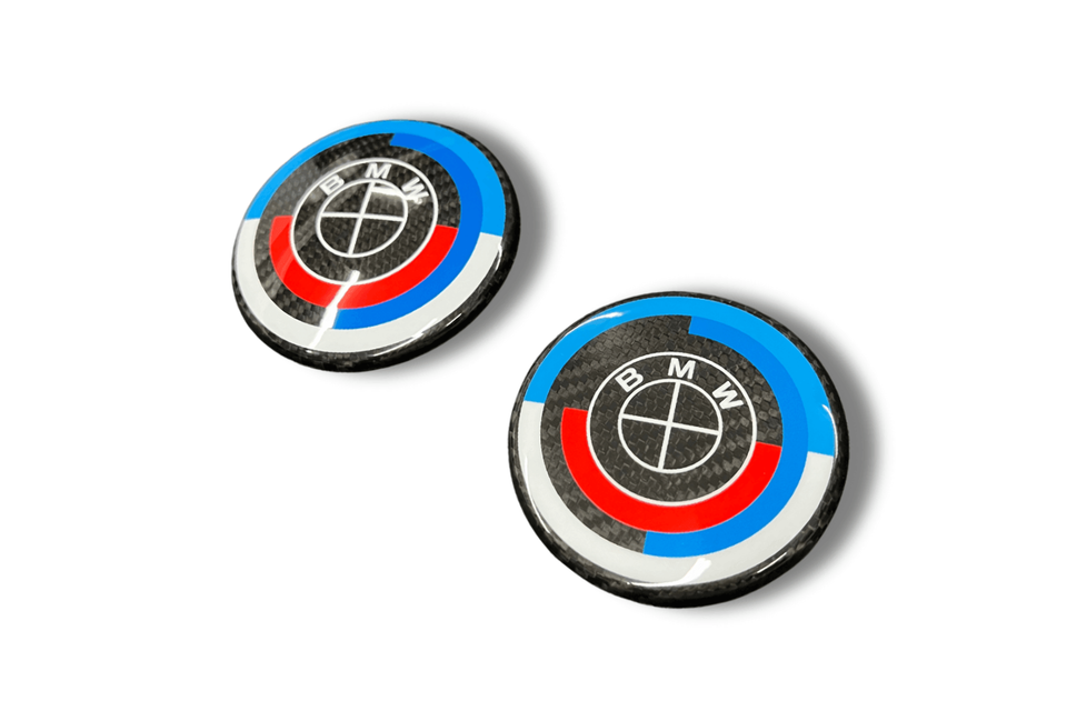 BMW Roundel Emblem Covers - Full Carbon Fiber 50th Anniversary Style | eBay