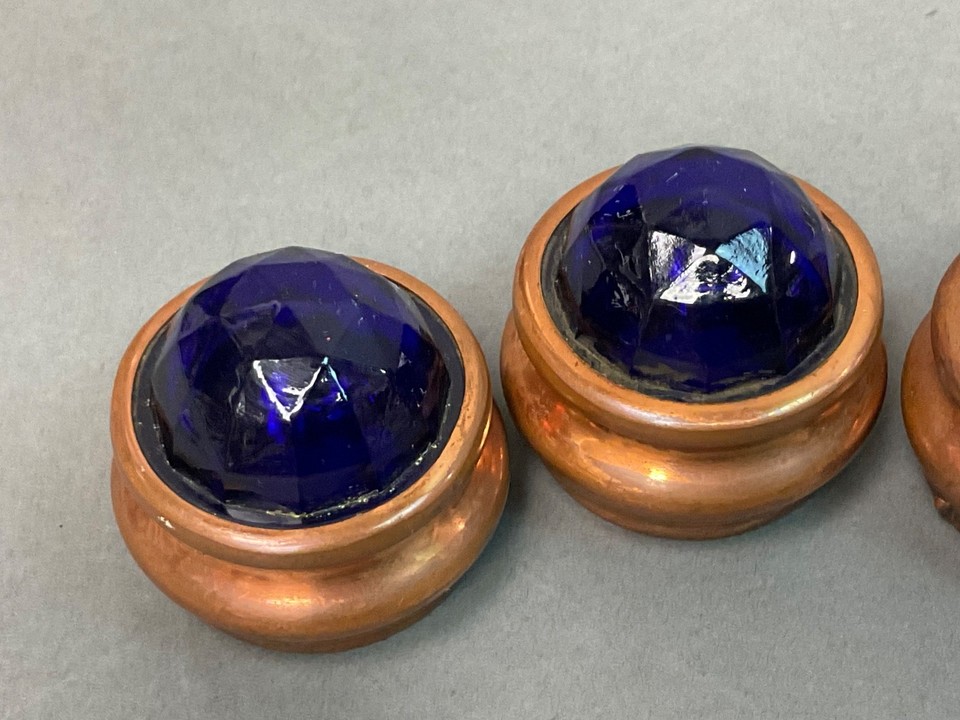 4 Glass Lens Tail Light Jewel RAT ROD Dash REFLECTOR Indicator bicycle ...