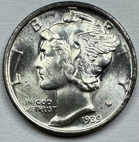 1939 S MERCURY DIME FULL SPLIT BANDS SUPERB GEM BU+! INSANE MERCURY! NR ...