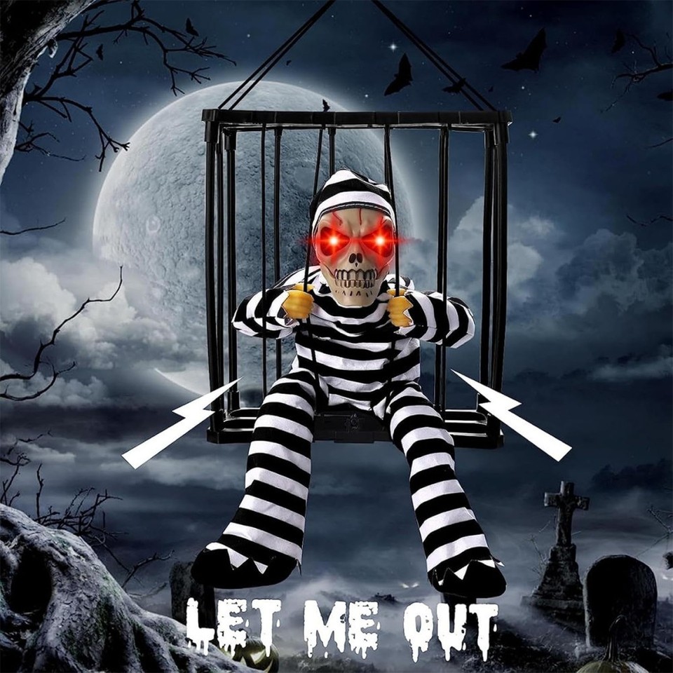 Screaming Animated Hanging Halloween Decorations Infrared Sensor ...