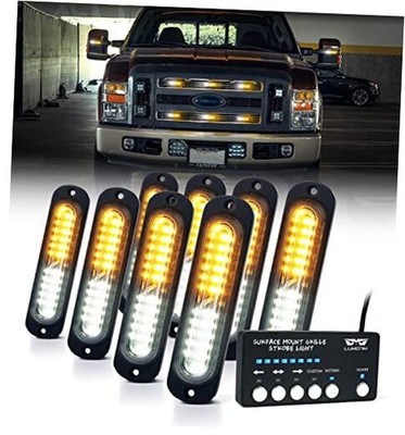 White Amber LED Surface Mount Strobe Flashing Lights Kit White&Amber | eBay