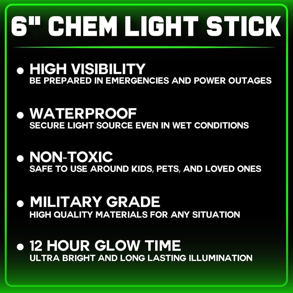 Military Grade Green Glow Sticks - 25 Pack - 12 Hour Bulk Tactical ...