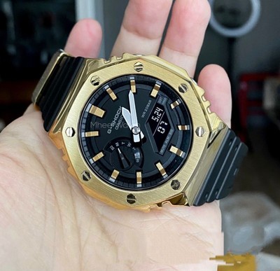 [USED] Watch G-shock GA-2100-1A Casioak Customized Gold Case Gold Band ...