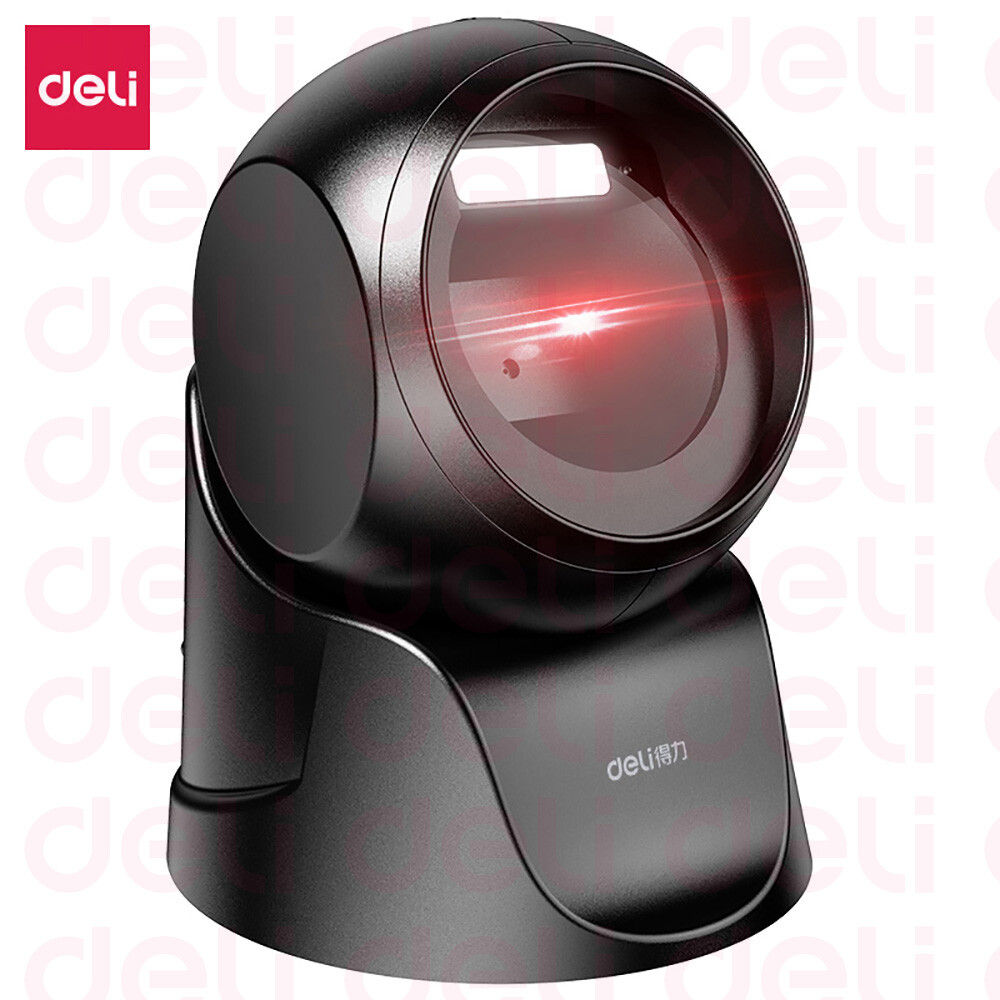 Deli Hands-Free 1D 2D Desktop Barcode Scanner QR Code Screen Scanable ...