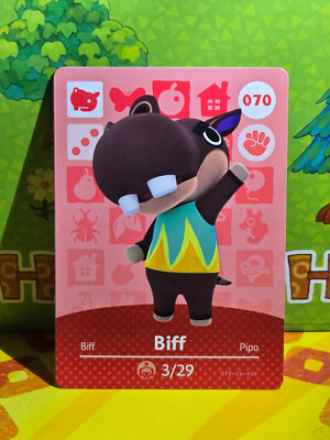 070 Biff English Authentic Animal Crossing Scannable Amiibo Card NM | eBay