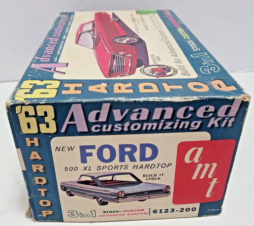 VINTAGE AMT 63' FORD 500 XL SPORTS HARDTOP 3 IN 1 MODEL KIT BOX | eBay