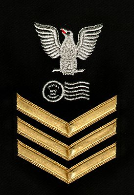 USN RATING BADGE MALE PC1 POSTAL CLERK E-6 PO1 GOLD ON BLACK NOS | eBay