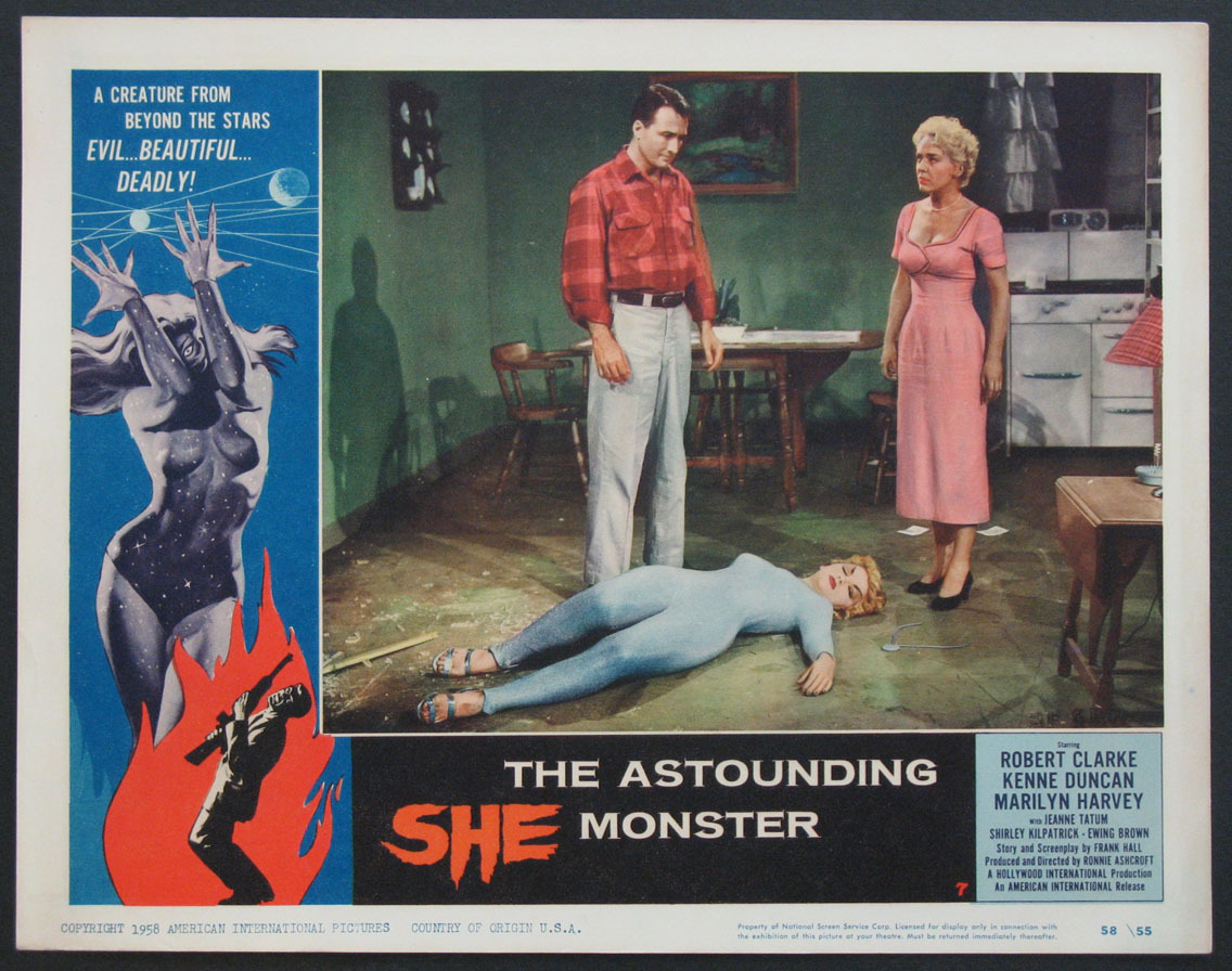 THE ASTOUNDING SHE MONSTER A.I.P. SCIENCE FICTION 1958 LOBBY CARD #7 NM ...