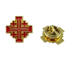 100pcs of Red Enamel Gold Plated Christian Crusaders Jerusalem Cross ...
