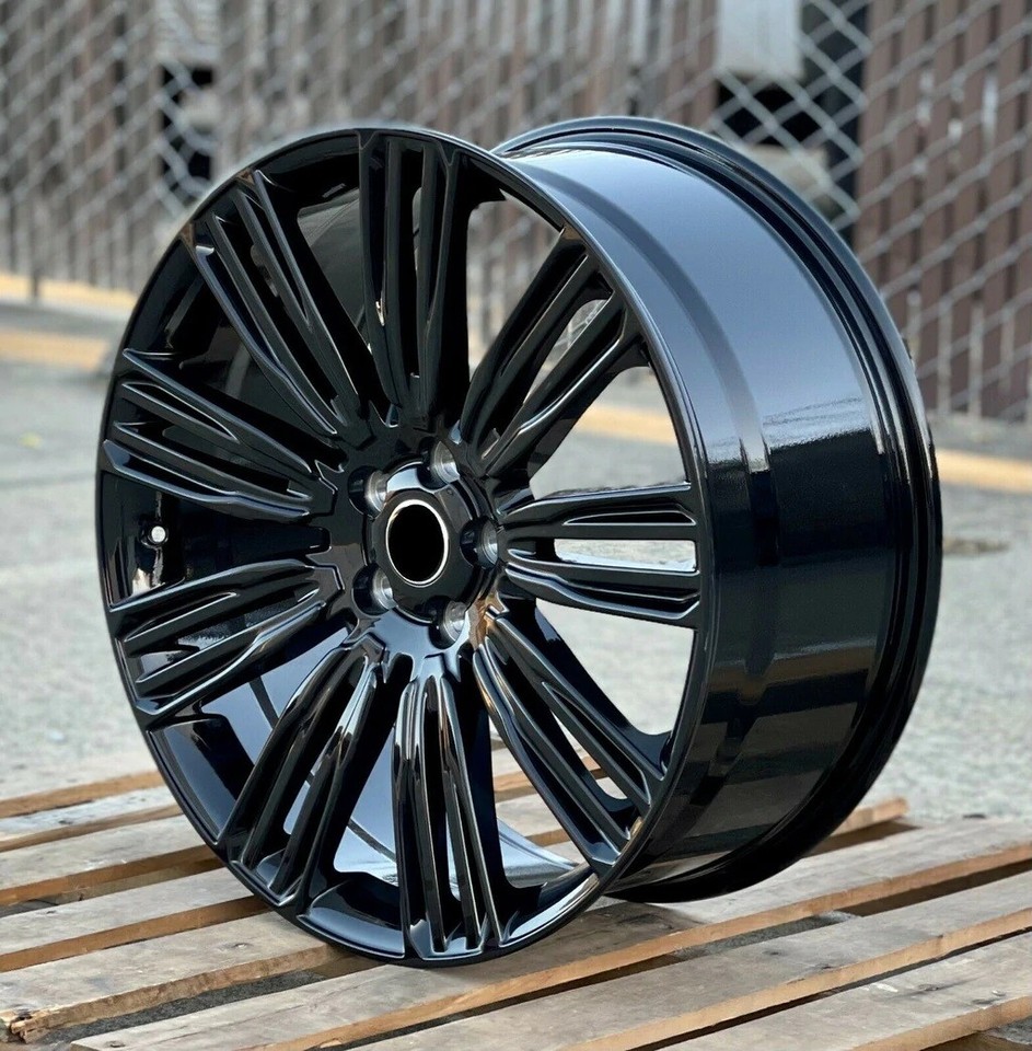 22x9.5 Wheels For Range Rover Evoque Velar 5x108 Gloss Black 22" New ...