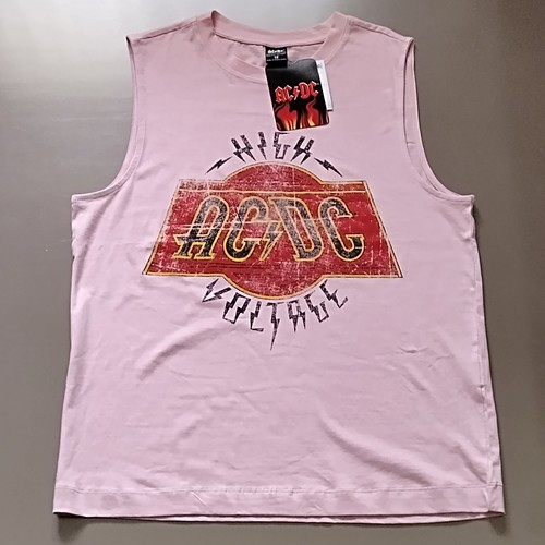 Perryscope x ACDC Womens Singlet Tank Sleeveless Size 12 Pink | eBay