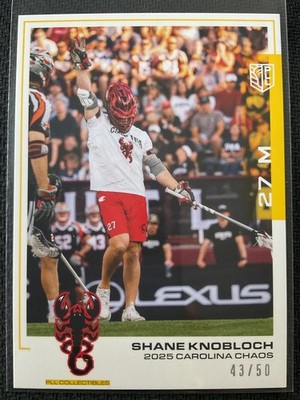 Shane Knobloch 2025 Premier Lacrosse League PLL Yellow Parallel Card ...