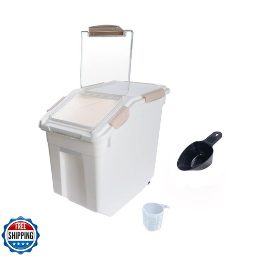Qiveno Airtight Flour Storage Container 25 lb Rice Storage Container ...