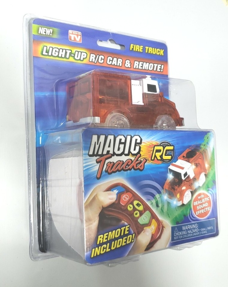 RARE! Magic Tracks RC FIRE TRUCK and LE MANS CAR Remote Control Turbo ...