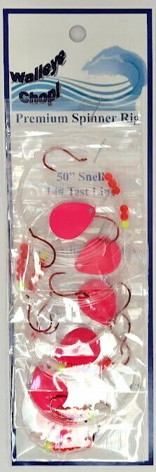 6 Walleye Spinner Harness Tandem #4Hook Crawler Rig Colo 2 Blade 50" 14 ...