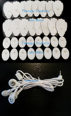ELECTRODE LEAD CABLE (2.5mm) + PADS (16 LG + 16 SM OVAL) FOR ALL IQ ...