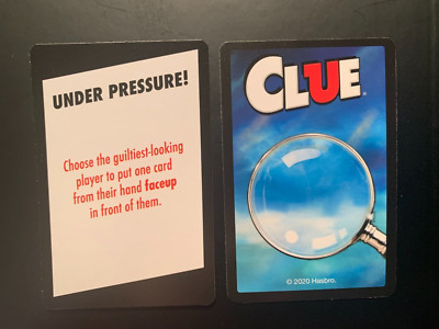Clue 2020 UNDER PRESSURE! Card CLASSIC MYSTERY GAME by Hasbro | eBay