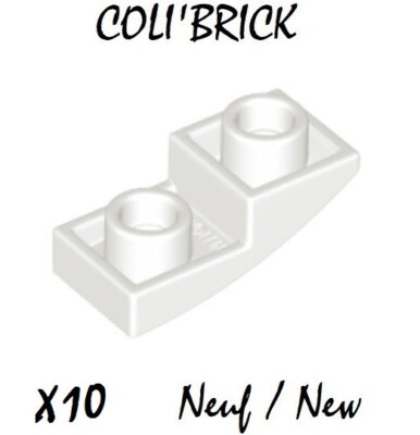 Lego 24201 - 10x slope curved 2x1 inverted - Blanc White - NEW NEUF | eBay