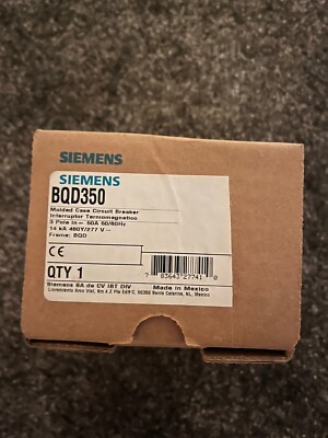SIEMENS BQD350 50 AMP 3 POLE 480 VOLT BOLT ON CIRCUIT BREAKER NEW IN ...